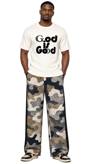DAI MODA Wide Leg Primo Camo Pant