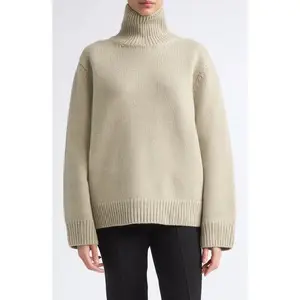 TOTEME Oversized Lambswool Turtleneck Sweater - Sage