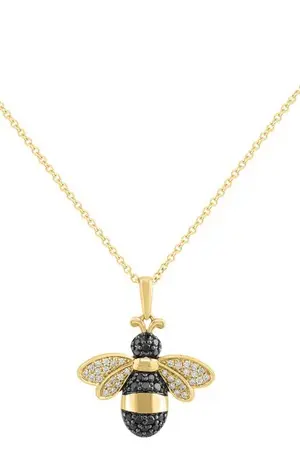 EFFY 14k Yellow Gold Diamond Honeybee Pendant