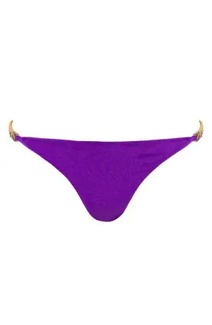 CHERINA  BEACHWEAR Cherina Beachwear Rose Bikini Gold Plated Side Accents Bottom - Purple