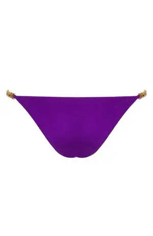 CHERINA  BEACHWEAR Cherina Beachwear Rose Bikini Gold Plated Side Accents Bottom - Purple