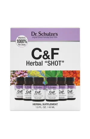 DR. SCHULZE'S C&f Herbal Shot For Daily Immune Support, Organic Ingredients, Vitamin C - Brown