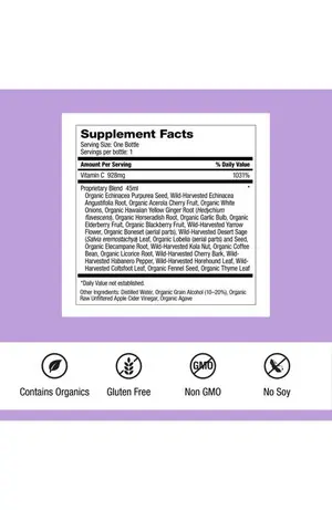 DR. SCHULZE'S C&f Herbal Shot For Daily Immune Support, Organic Ingredients, Vitamin C