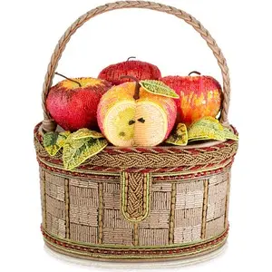 MARY FRANCES ACCESSORIES Apple Orchard Top Handle Handbag - Red/brown