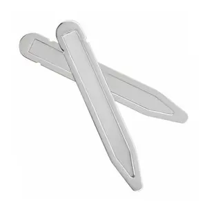 JAN LESLIE Sterling Matte & Shiny Collar Stays - Silver