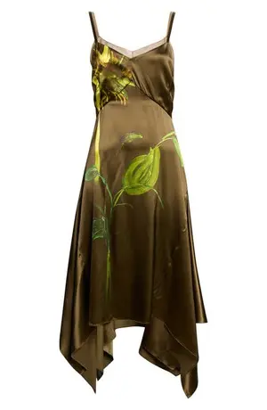 Monse Sunflower Print Silk Slipdress