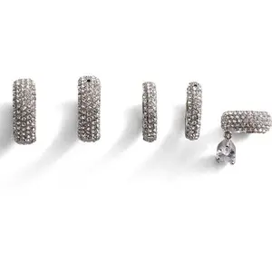 Baublebar Anya Pav Set Of 5 Huggie Hoop Earrings & Ear Cuff - Clear