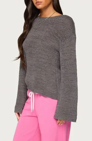 EDIKTED Drop Shoulder Light Knit Sweater