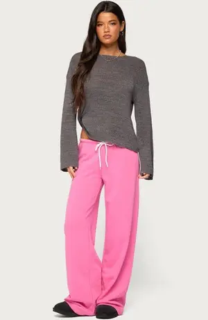 EDIKTED Drop Shoulder Light Knit Sweater