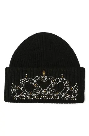 Kurt Geiger Tiara Wool Beanie - Black