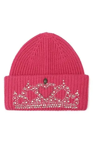 Kurt Geiger Tiara Wool Beanie - Fuchsia