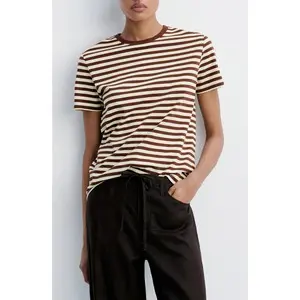 MANGO Stripe Cotton T-shirt