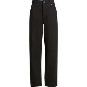 FRAME The Essential High Waist Straight Leg Jeans - Black