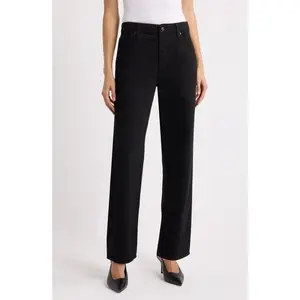 FRAME The Essential High Waist Straight Leg Jeans - Black