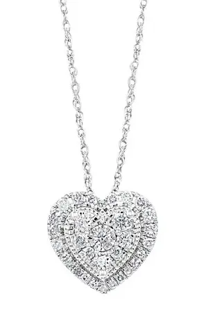 EFFY Sterling Silver Forever Love Diamond Heart Pendant - Metallic Silver