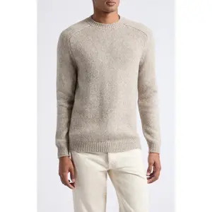 THOM SWEENEY Lux Wool & Yak Hair Blend Crewneck Sweater - Sand