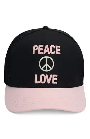 Spiritual Gangster Peace Love Studio Trucker Baseball Cap - Black