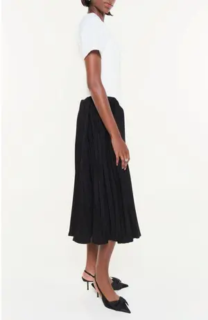 THE LULO PROJECT Fortaleza Colorblock Pleated A-line Midi Dress