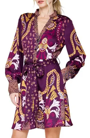 CIEBON Antonella Print Long Sleeve Dress