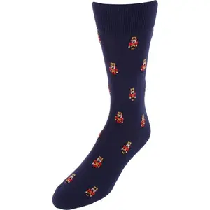 Trafalgar Nutcracker Army Holiday Mid Calf Mercerized Cotton Socks