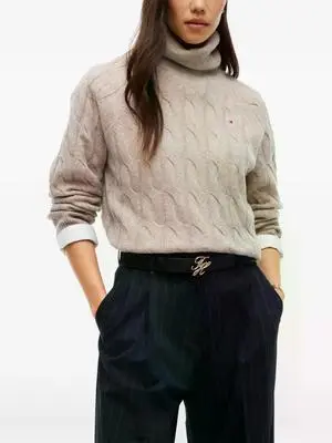 TOMMY HILFIGER Cable-knit Roll-neck Sweater