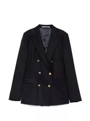 Tagliatore Double-breasted Peak-lapel Jacket - Blue