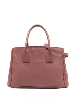 Miu Miu 2021-2025 Leather Madras Tote Satchel