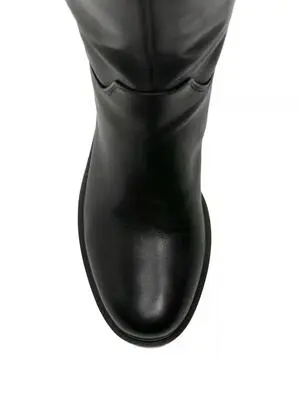 LINDA BAUMANN Rear-zip Leather Boots