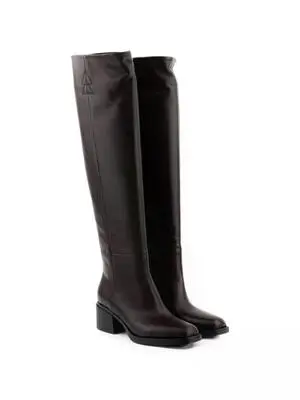 Elena Iachi Square-toe Leather Boots