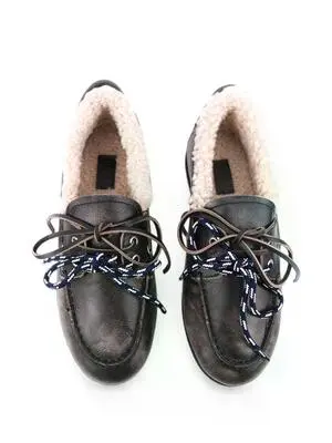 TORAL SHOES Harvey Shearling-lined Boat Shoes