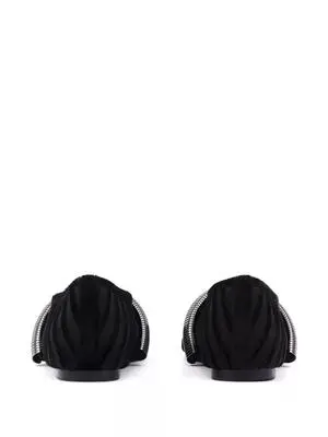 Lola Cruz Alexa Striped Ballet Flats - Black
