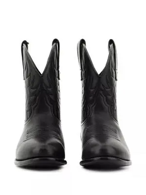 PAUL WARMER Kansas Leather Cowboy Boots - Black