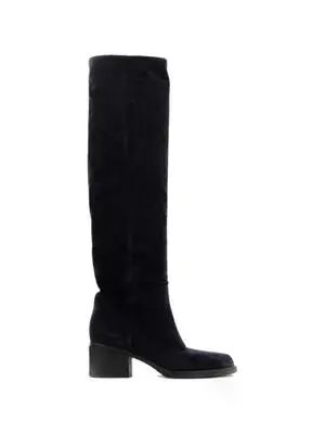 Elena Iachi Square-toe Suede Knee-high Boots - Blue