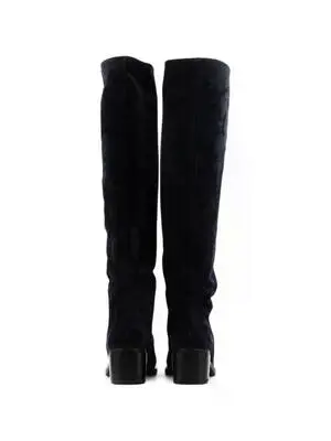 Elena Iachi Square-toe Suede Knee-high Boots