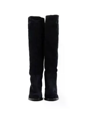Elena Iachi Square-toe Suede Knee-high Boots