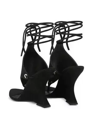 NAKED WOLFE Rampage Lace-up Wedge Pumps