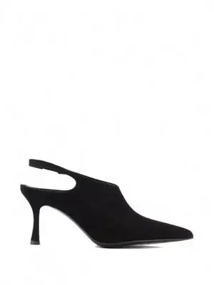PAUL WARMER Suede Slingback Pumps - Black