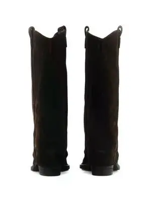 PAUL WARMER Suede Gaiter-overlay Knee-high Boots