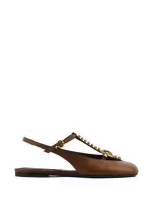 Etro Embellished T-bar Slingback Ballet Flats - Brown