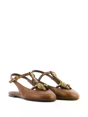 Etro Embellished T-bar Slingback Ballet Flats
