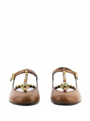 Etro Embellished T-bar Slingback Ballet Flats