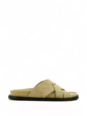 POSA Crossover Suede Slides - Neutrals