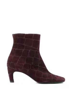 Elena Iachi Crocodile-effect Ankle Boots - Red