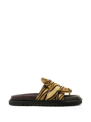 MOROBÉ Emilia Woven Calf-hair Sandals
