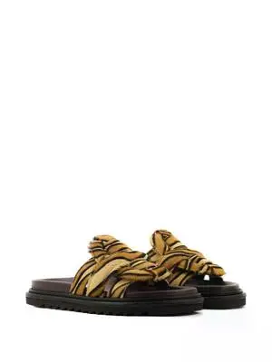 MOROBÉ Emilia Woven Calf-hair Sandals