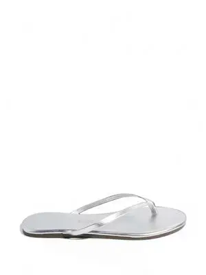 Tkees Lily Metallics Leather Flat Sandals - Silver
