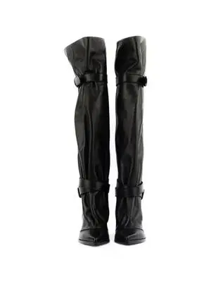 Elena Iachi Queenie Buckle-strap Slouchy Boots