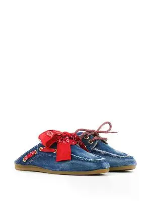 TORAL SHOES Killian Bandana-detail Denim Mules