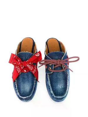 TORAL SHOES Killian Bandana-detail Denim Mules
