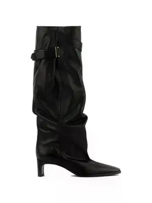 Elena Iachi Slouchy Buckled Boots - Black